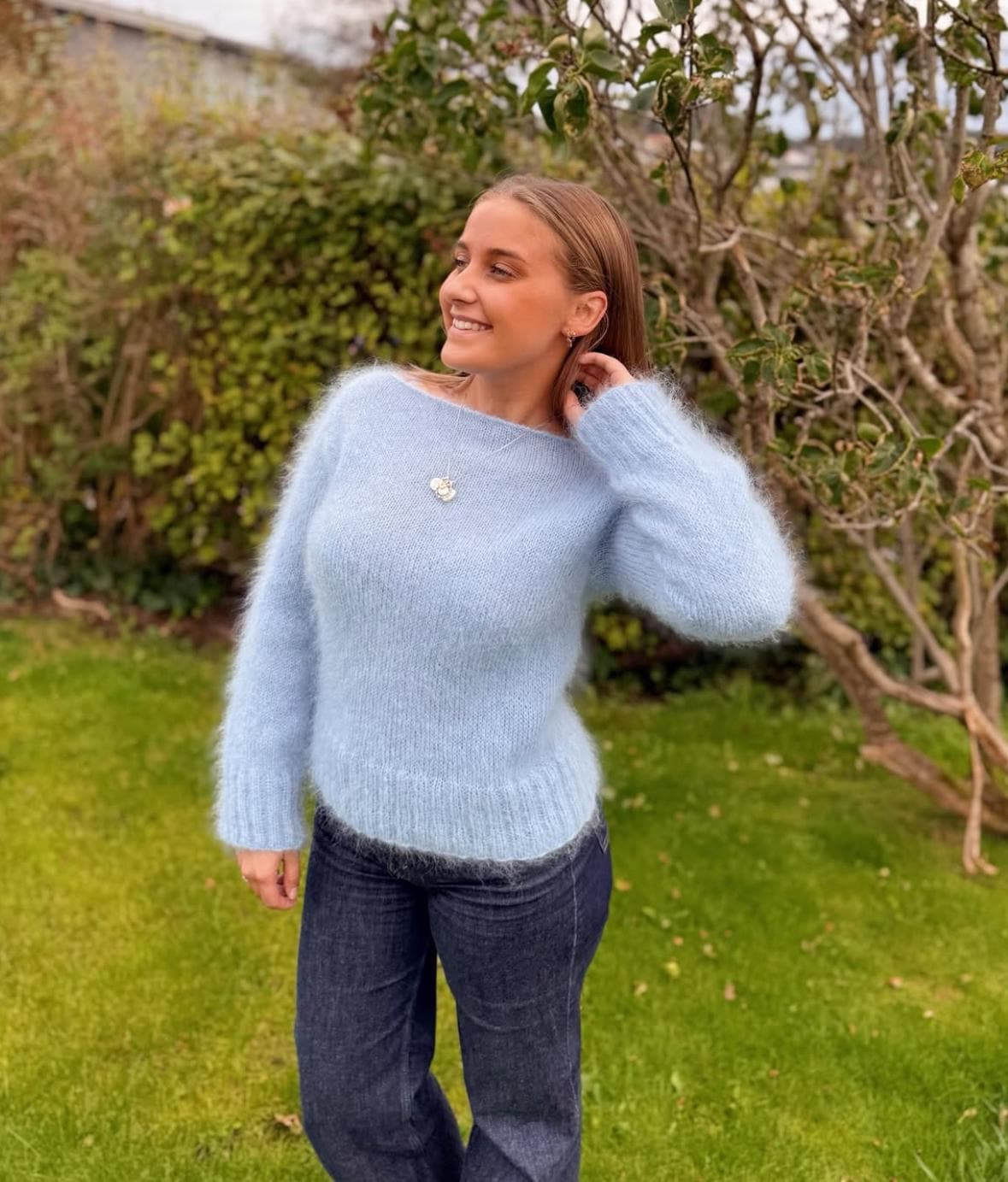 Millie Sweater (EN) Knitting Pattern - Easy Knit in Mohair (needle 5mm ...