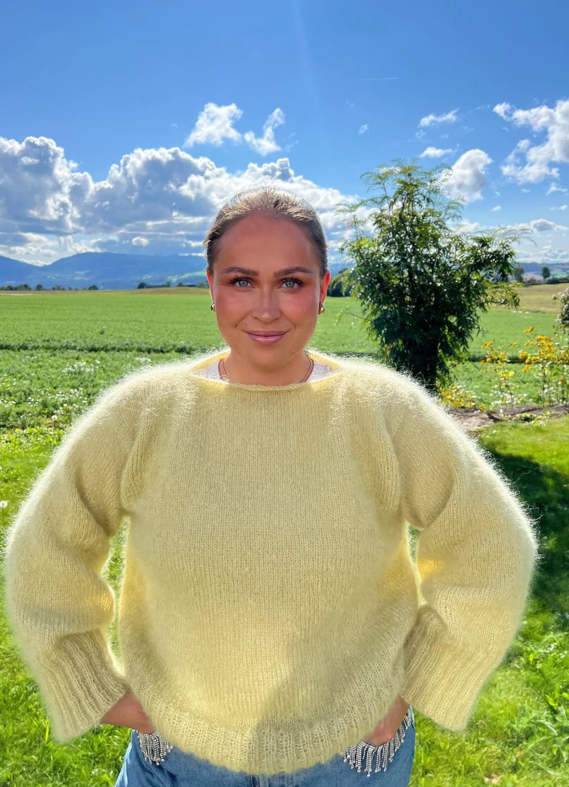 Millie Sweater (EN) Knitting Pattern - Easy Knit in Mohair (needle 5mm ...