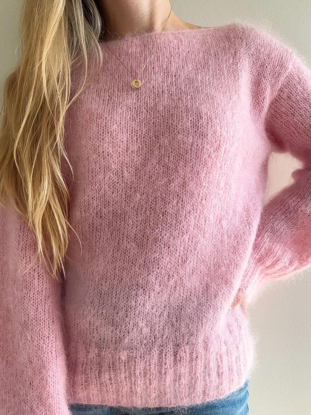 Millie Sweater (EN) Knitting Pattern - Easy Knit in Mohair (needle 5mm ...