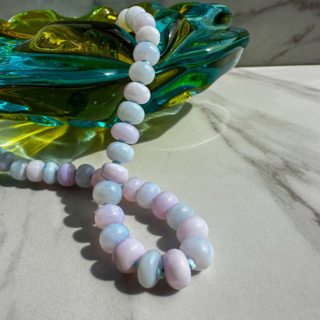 Stunning Pantone Opal Candy Necklace Light Purple and Blue Handcrafted ...