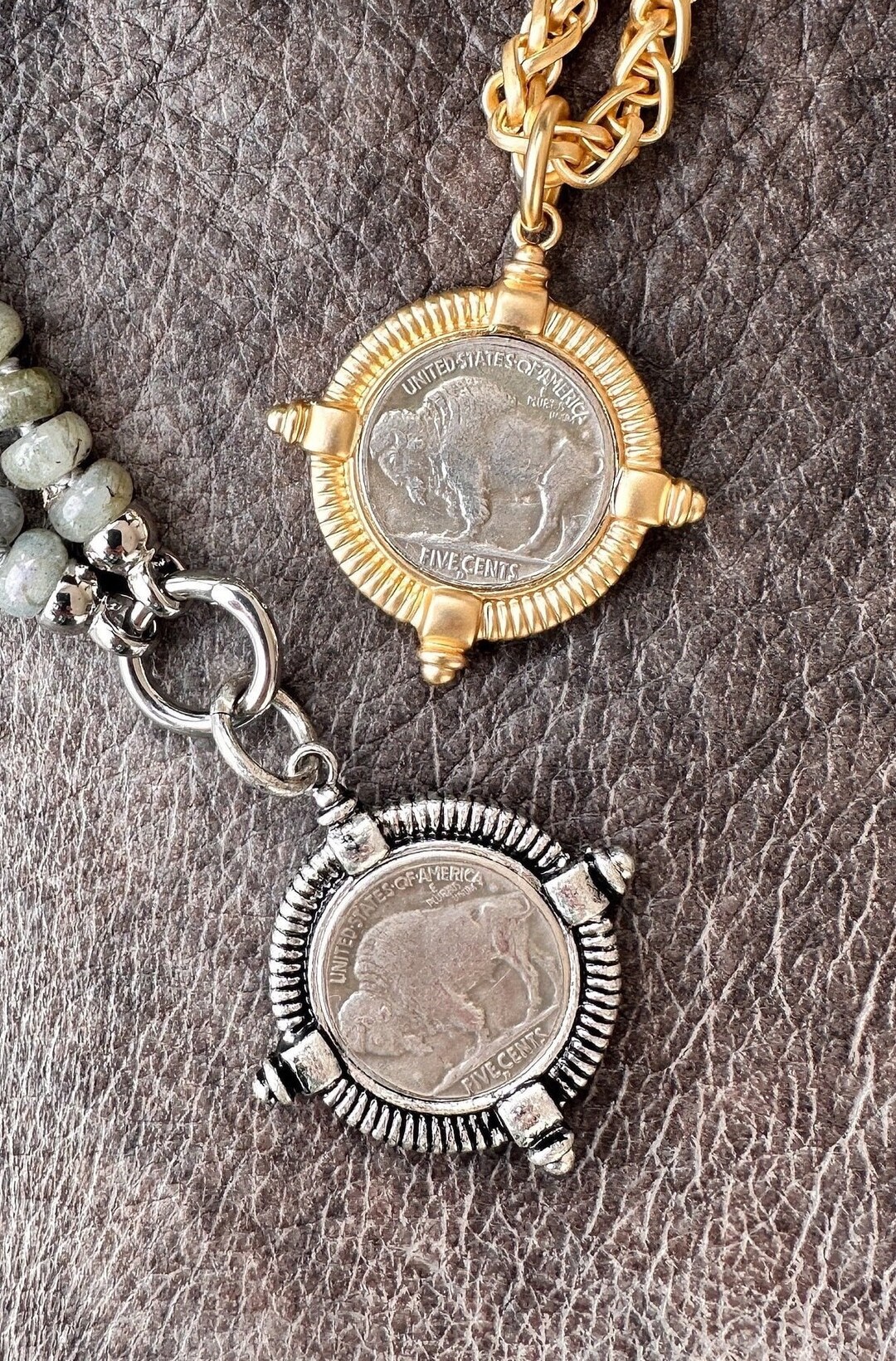 Vintage Style Buffalo Nickel Coin Pendant Necklace Customize With ...