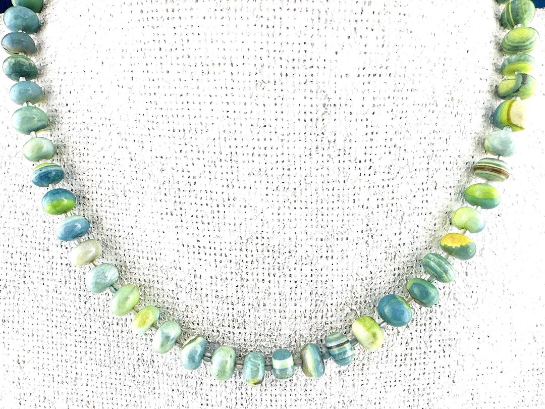 Blue and Green Chrysoprase With Aquamarine Accents - Handcrafted Boho ...