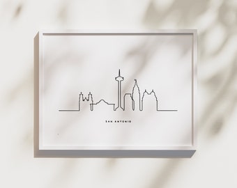San Francisco Printable Single Line City Skyline Art Print. USA Artwork ...