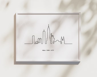 San Francisco Printable Single Line City Skyline Art Print. USA Artwork ...