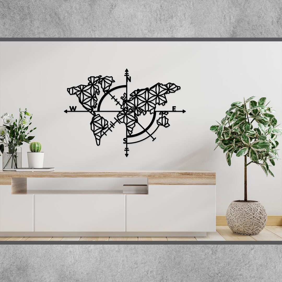 World Map Cardinal Points - Etsy