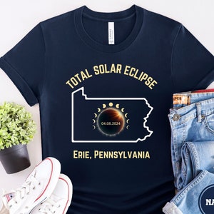 Custom Total Solar Eclipse Shirt Erie Total Eclipse Tshirt 04 08 2024 Eclipse Tee Custom ...