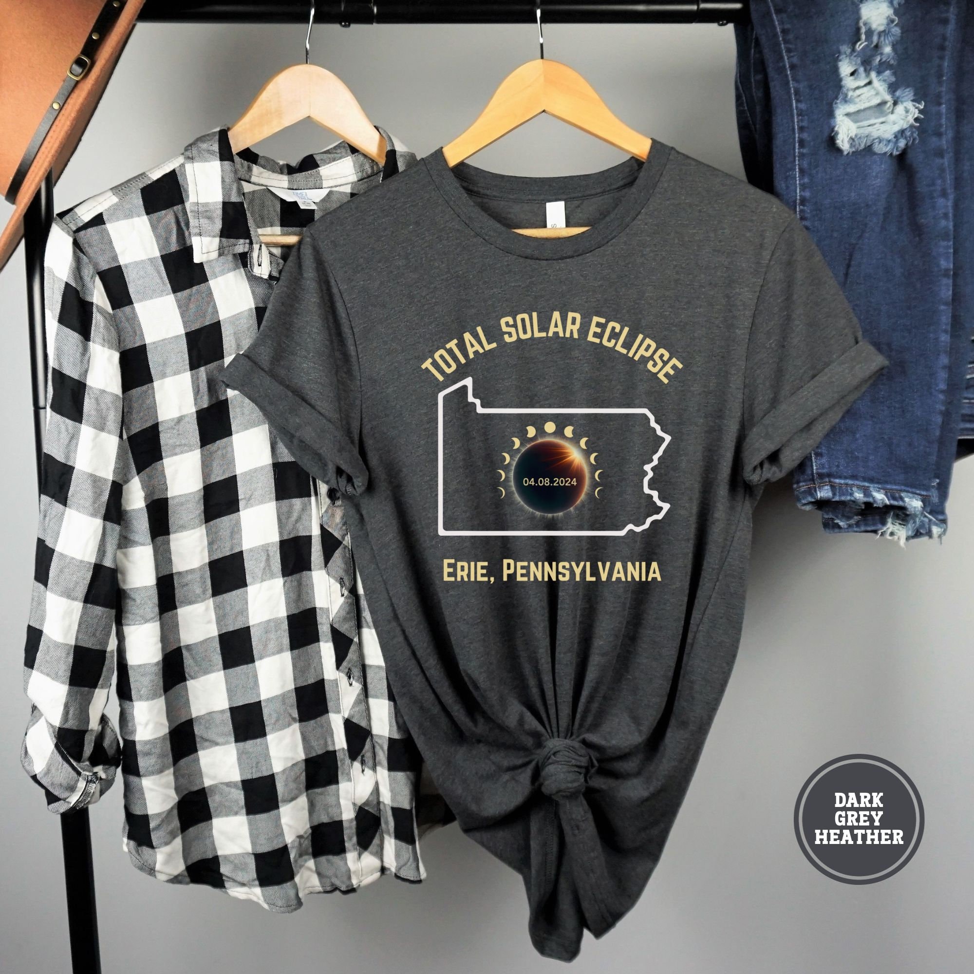 Custom Total Solar Eclipse Shirt Erie Total Eclipse Tshirt 04 08 2024 ...