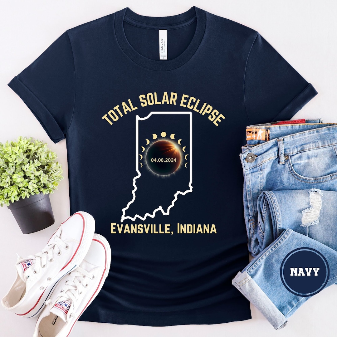 Custom Total Solar Eclipse Shirt Evansville Total Eclipse Tshirt 04 08 ...