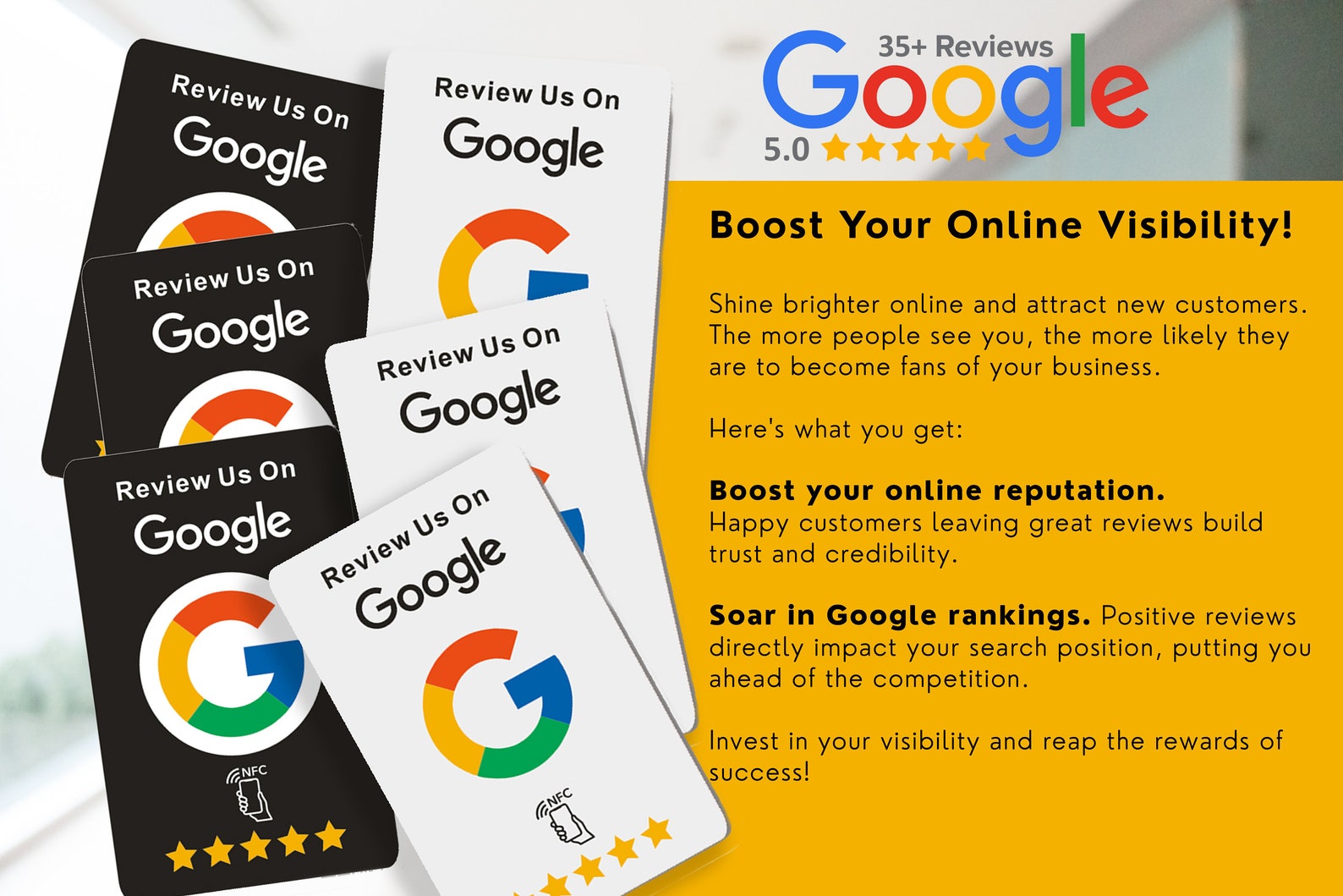 NFC Contactless Google Review Cards Google Review Pvc Printed Feedback ...