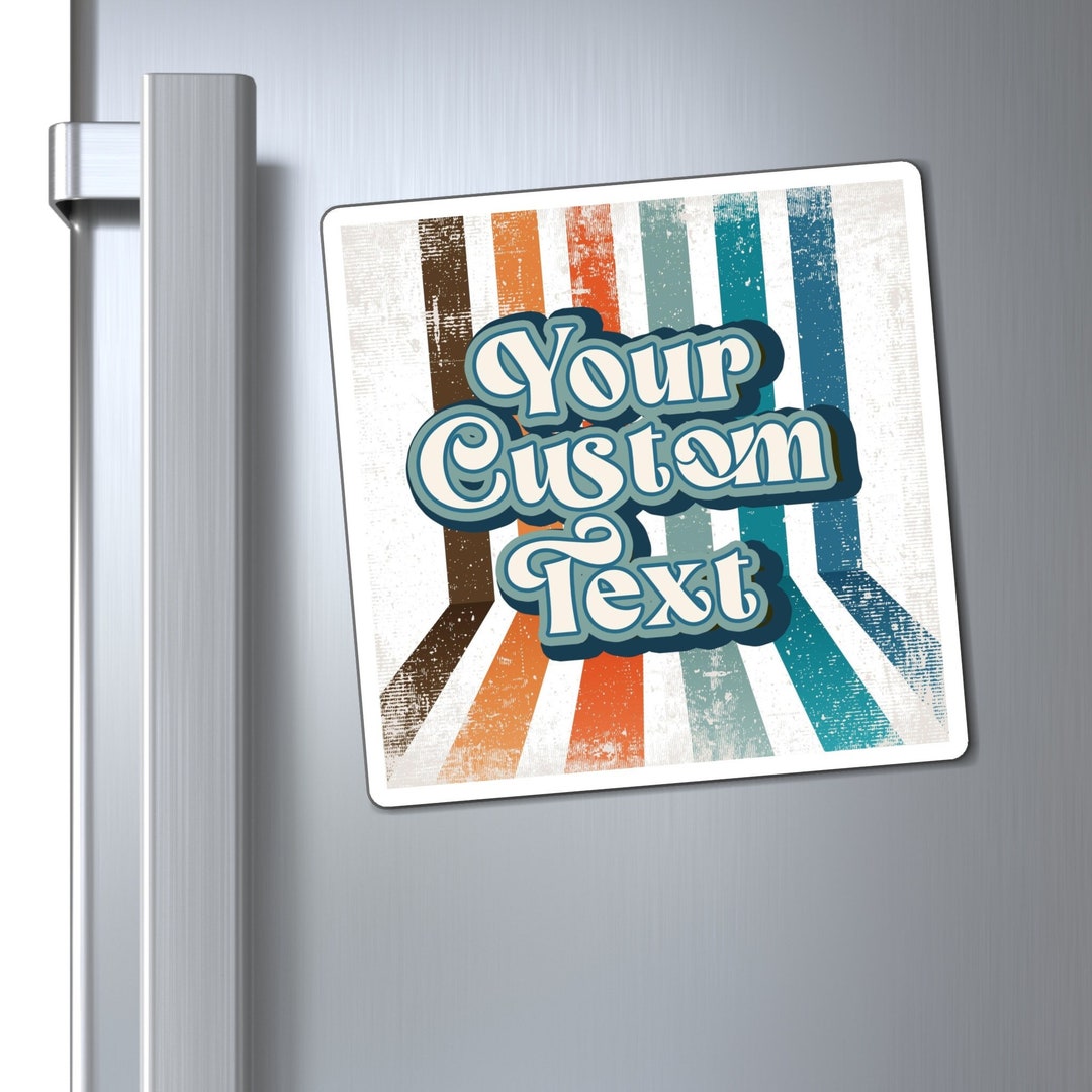 Custom Locker Magnet Retro Magnet Fridge Magnet Custom Text Magnet ...