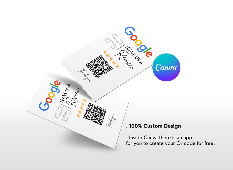 Editable Canva Review Cards Google Review Card Template Custom Google ...