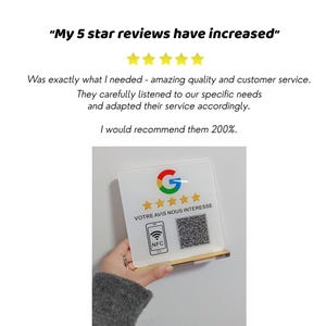Google Review QR Code Sign and NFC Stand Acrylic Get More Positive ...