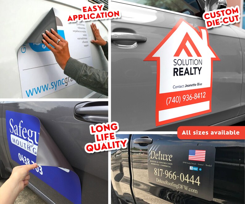 Custom Car Magnet Sign Personalize Full Color Print Commercial ...