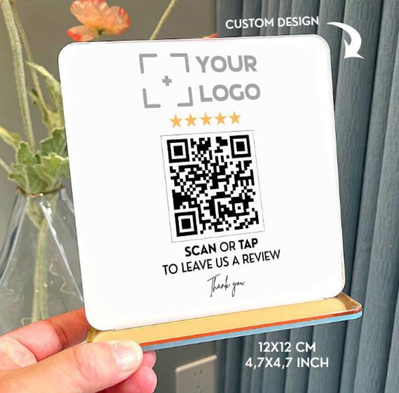 Google Review QR Code Sign and NFC Stand Acrylic Get More Positive ...