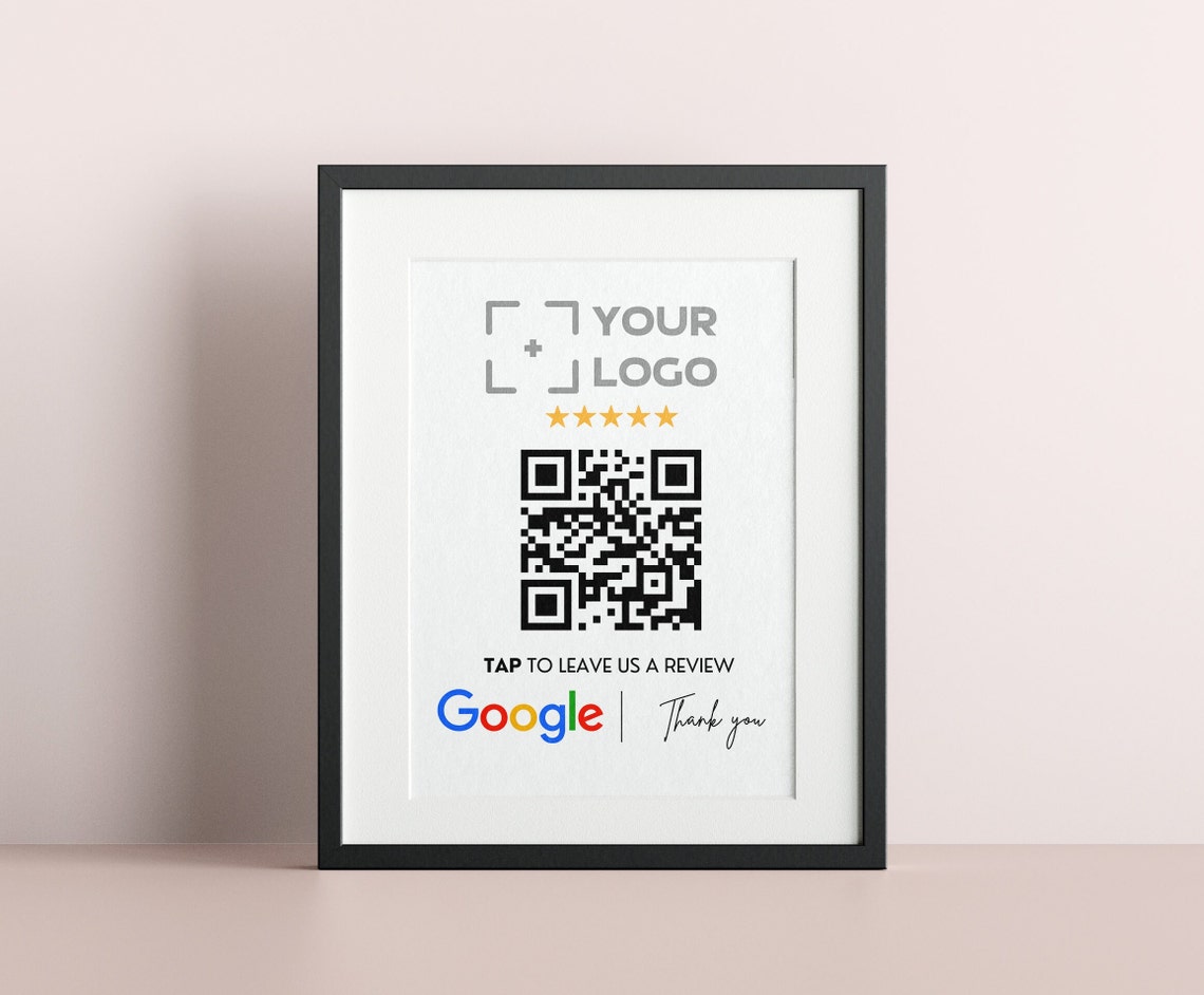 Google Review Sign Template Editable Canva Review Cards Custom Google ...