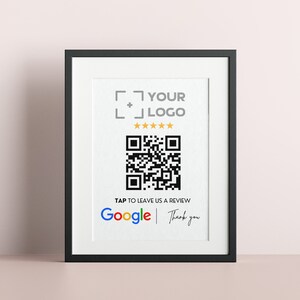 Google Review Sign Template Editable Canva Review Cards Custom Google ...