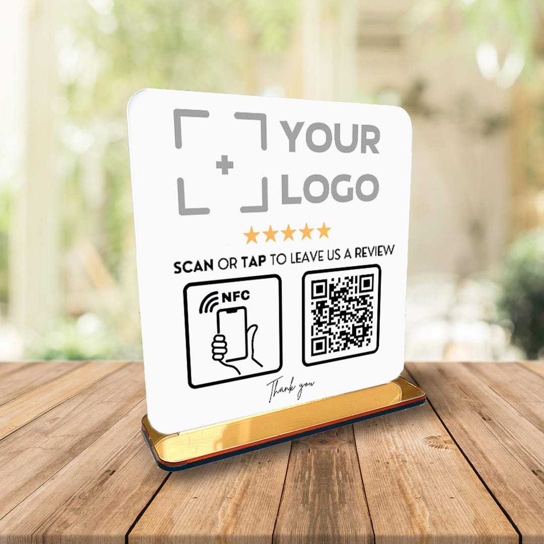 Google Review QR Code Sign and NFC Stand Acrylic Get More Positive ...