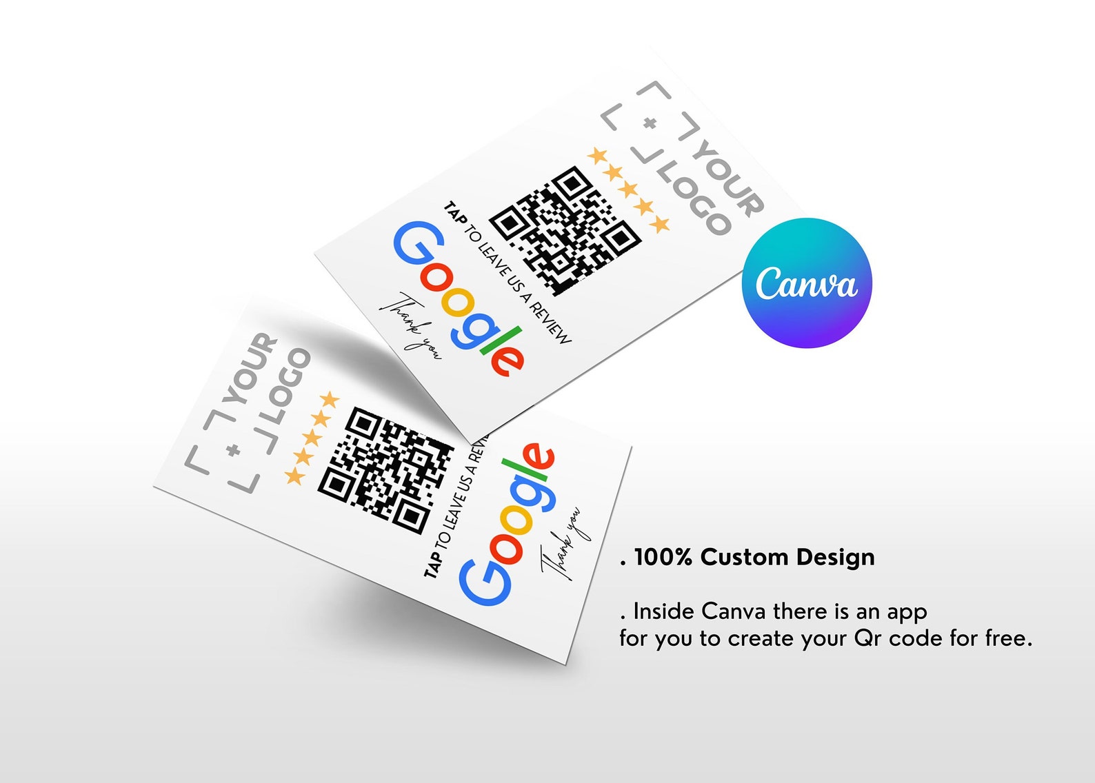 Google Review Card Template Editable Canva Review Cards Custom Google ...