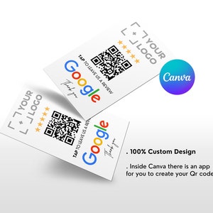 Google Review Card Template Editable Canva Review Cards Custom Google ...