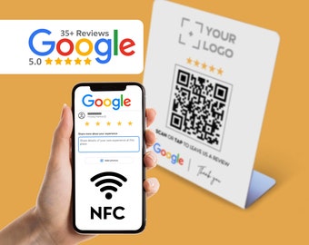 Google Review QR Stand With NFC TAG Customizable Link Only - Etsy Canada
