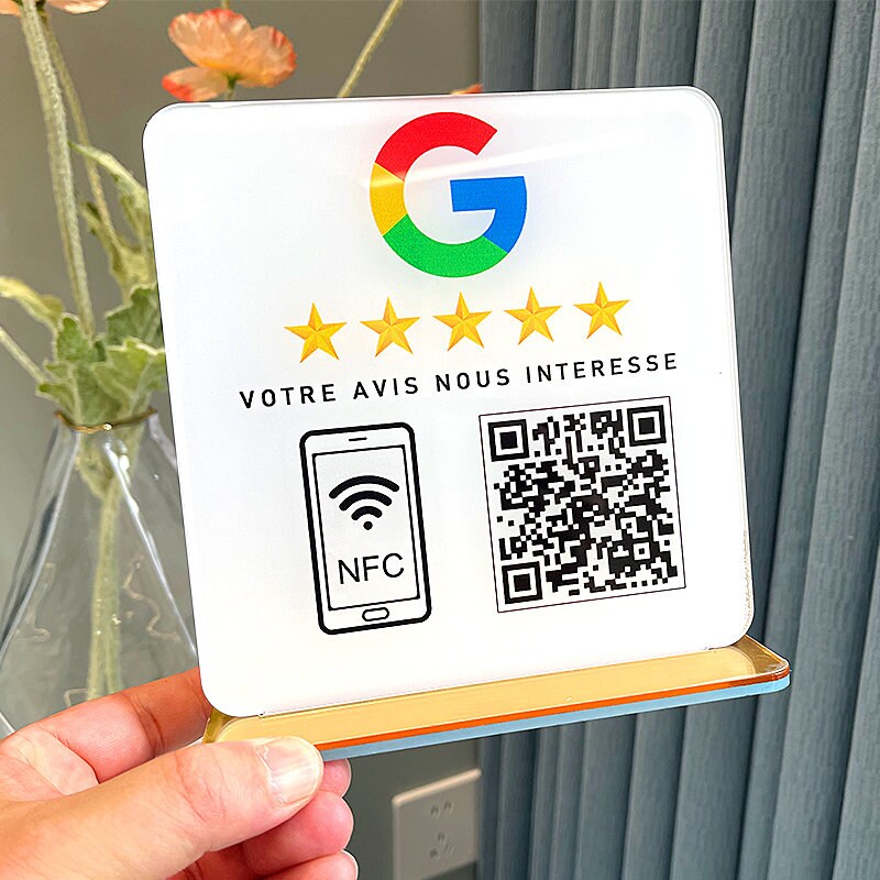 Review QR Code Sign and NFC Stand Acrylic Get More Positive Reviews for ...