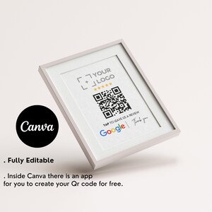 Google Review Sign Template Editable Canva Review Cards Custom Google ...
