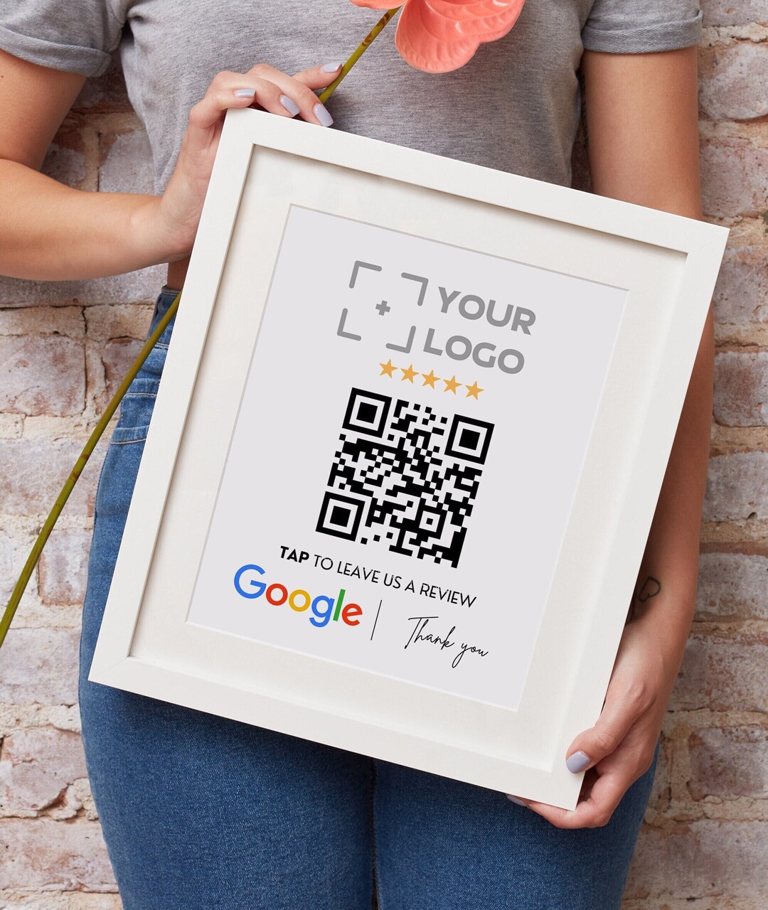 Google Review Sign Template Editable Canva Review Cards Custom Google ...