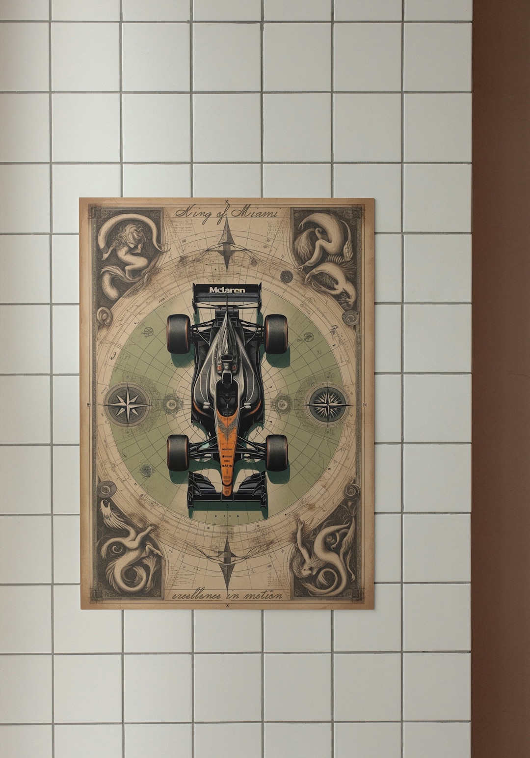 Mclaren Miami Grand Prix Poster | Old World Style Formula 1 Art Print ...