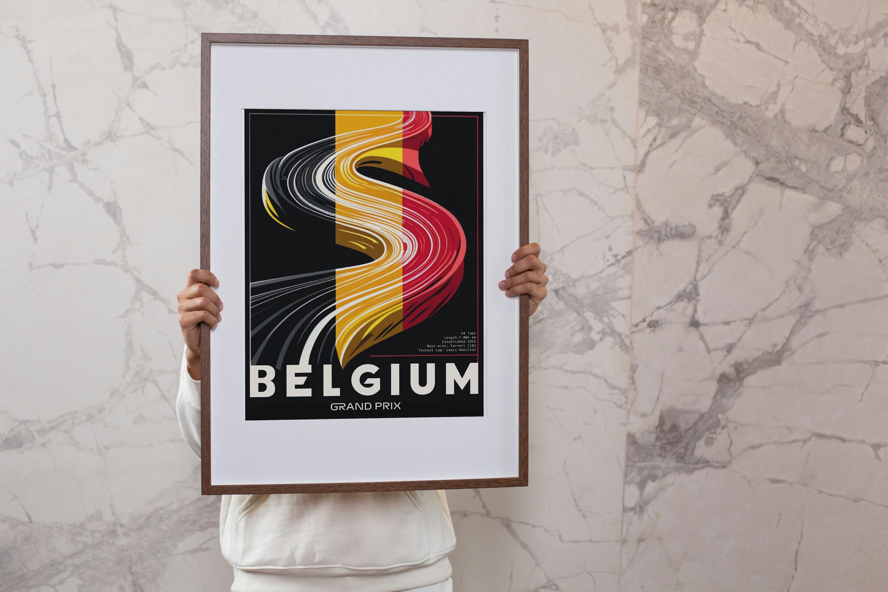 Belgian Grand Prix Circuit Art | Vintage F1 Spa Poster | Retro Racing ...
