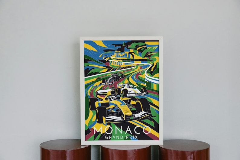Monaco Grand Prix Abstract Art Print | Vibrant Formula One Poster | F1 ...