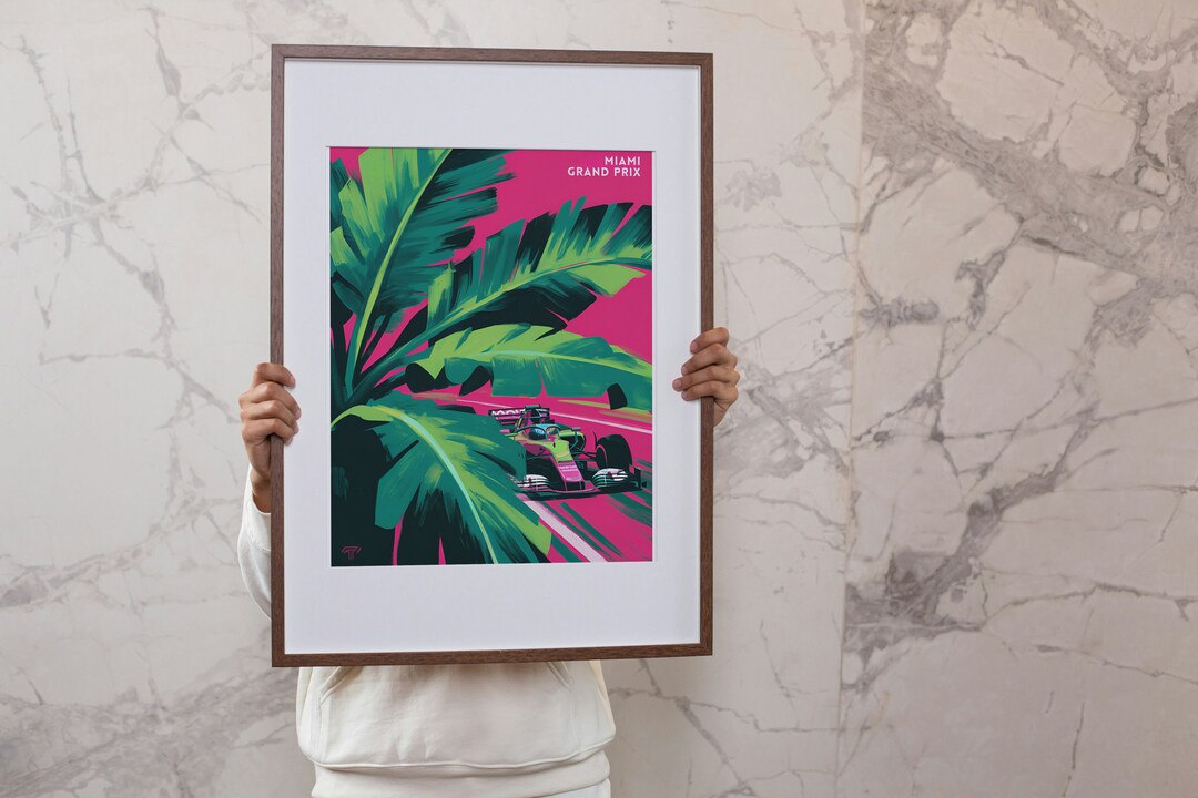 Miami Grand Prix Botanical F1 Poster | Abstract Formula One Circuit Art ...