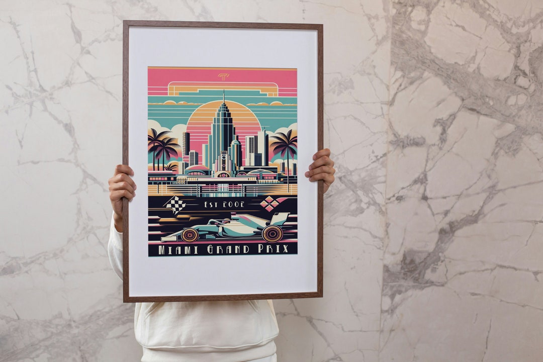 Art Deco Elegance | Formula One Miami Grand Prix Poster | F1 Miami ...