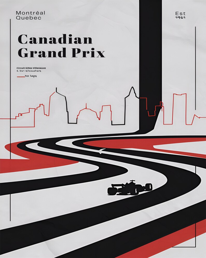 Formula One Canadian Grand Prix Print | Digital Download | F1 Art Decor ...