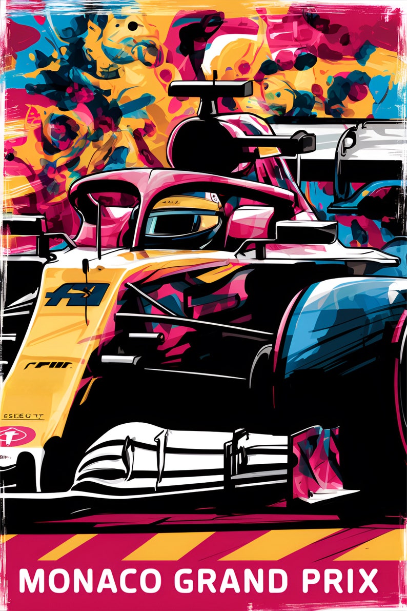Monaco Grand Prix Abstract Art Print | Formula One Racing Poster ...