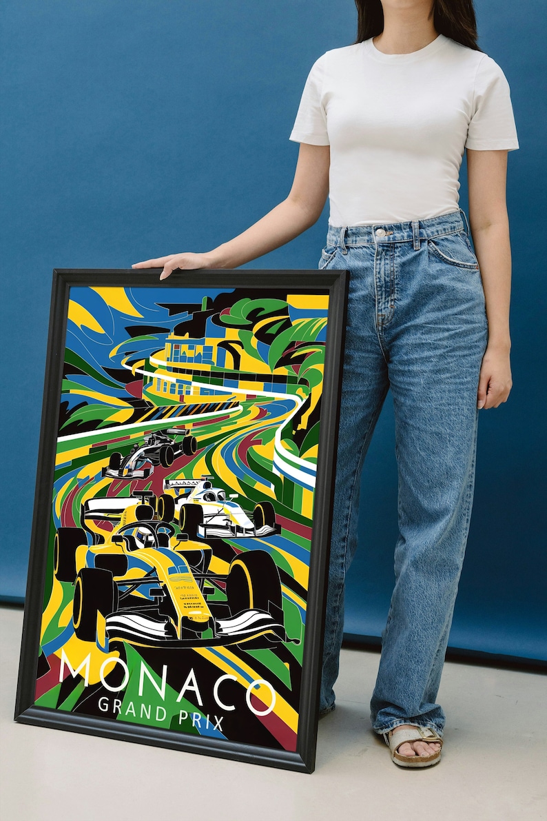 Monaco Grand Prix Abstract Art Print | Vibrant Formula One Poster | F1 ...