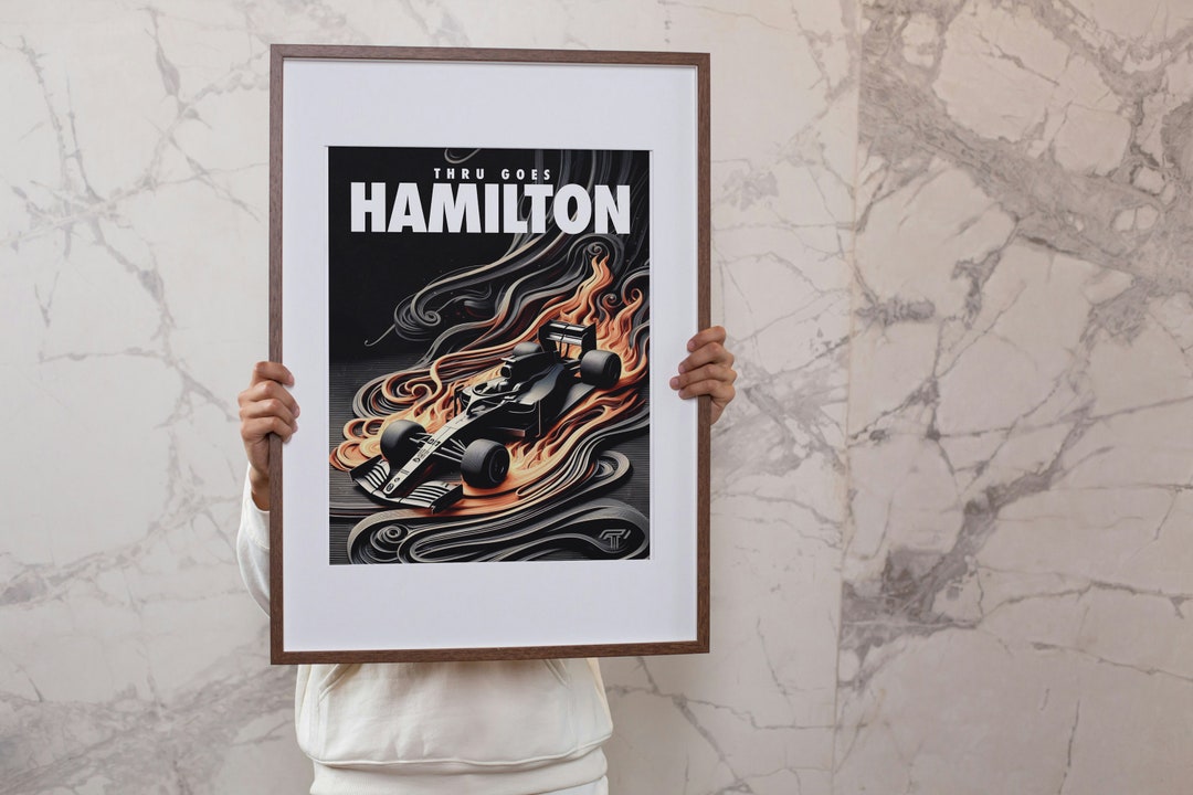Thru Goes Hamilton 2024 F1 Poster | Dynamic Formula One Art Print ...