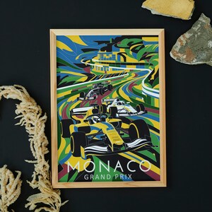 Monaco Grand Prix Abstract Art Print | Vibrant Formula One Poster | F1 ...