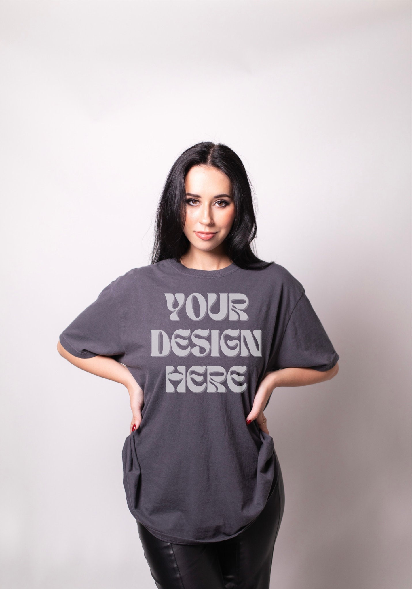 Comfort Colors C1717 Graphite Mockup | C1717 Graphite Tshirt | Trendy ...
