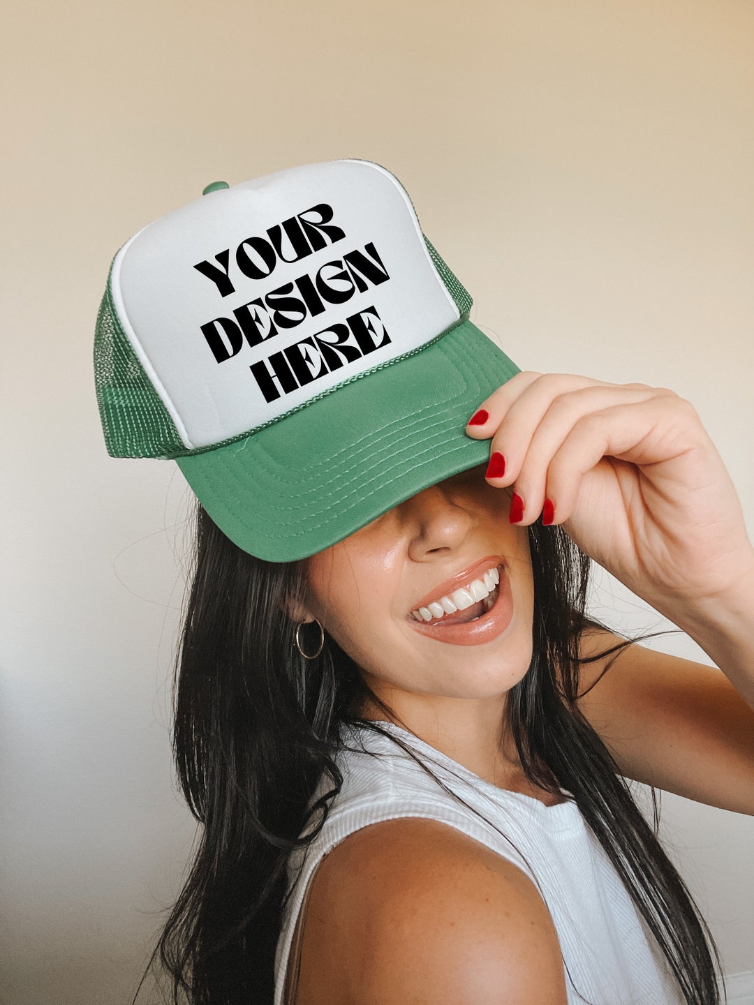 Green Otto Cap Mockup | Green Trucker Hat Mockup | Mesh Hat Mockups ...