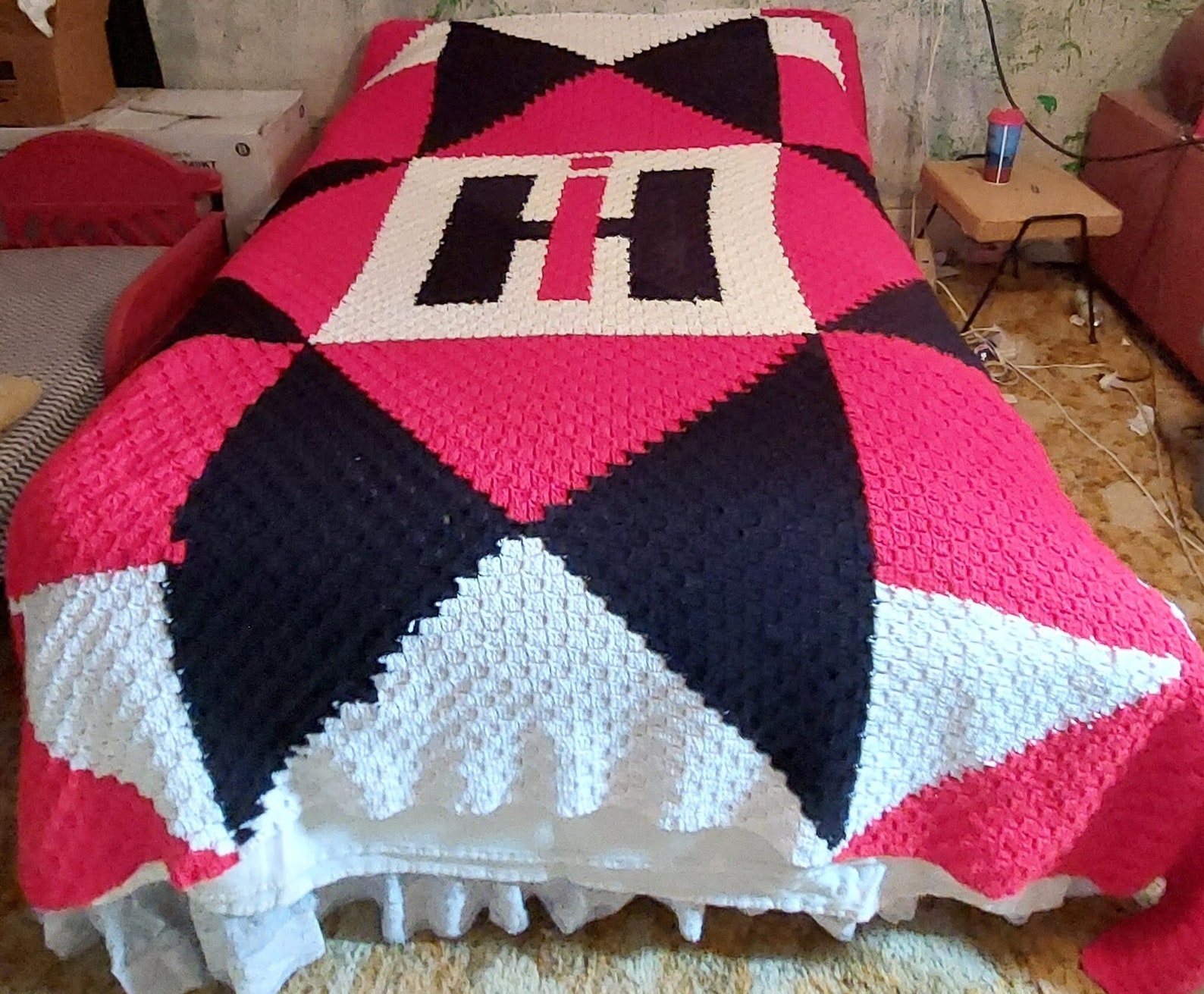 International Harvester King Size Afghan (geometrical Pattern) - Etsy