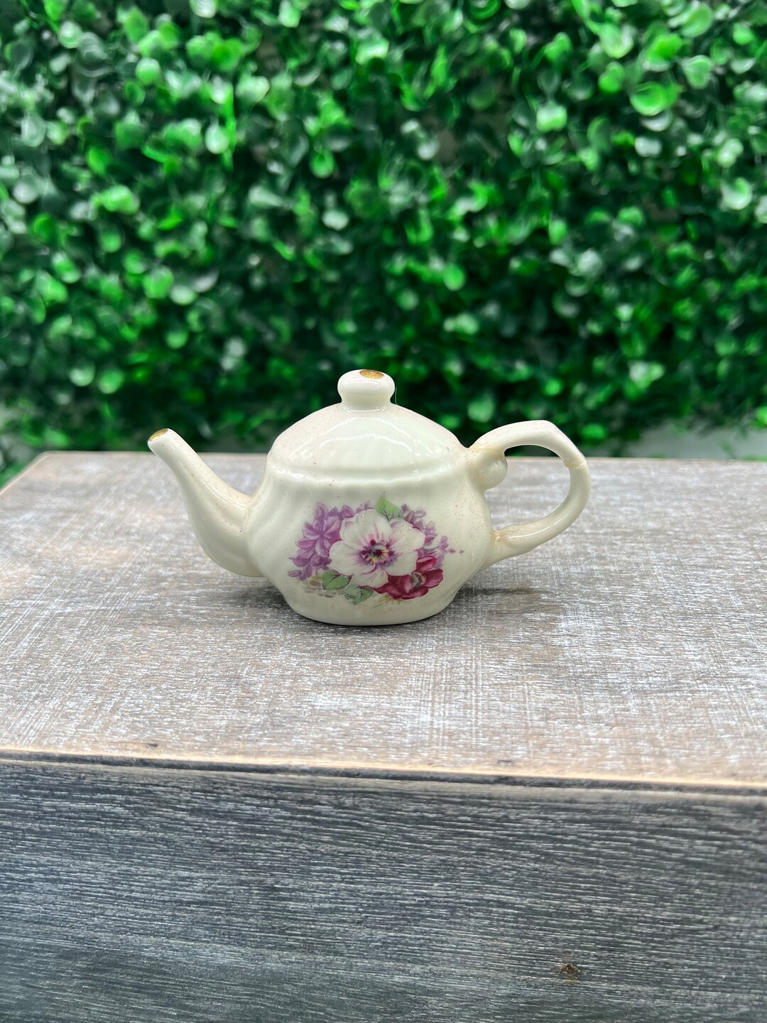 Vintage Miniature Floral Teapot - Etsy