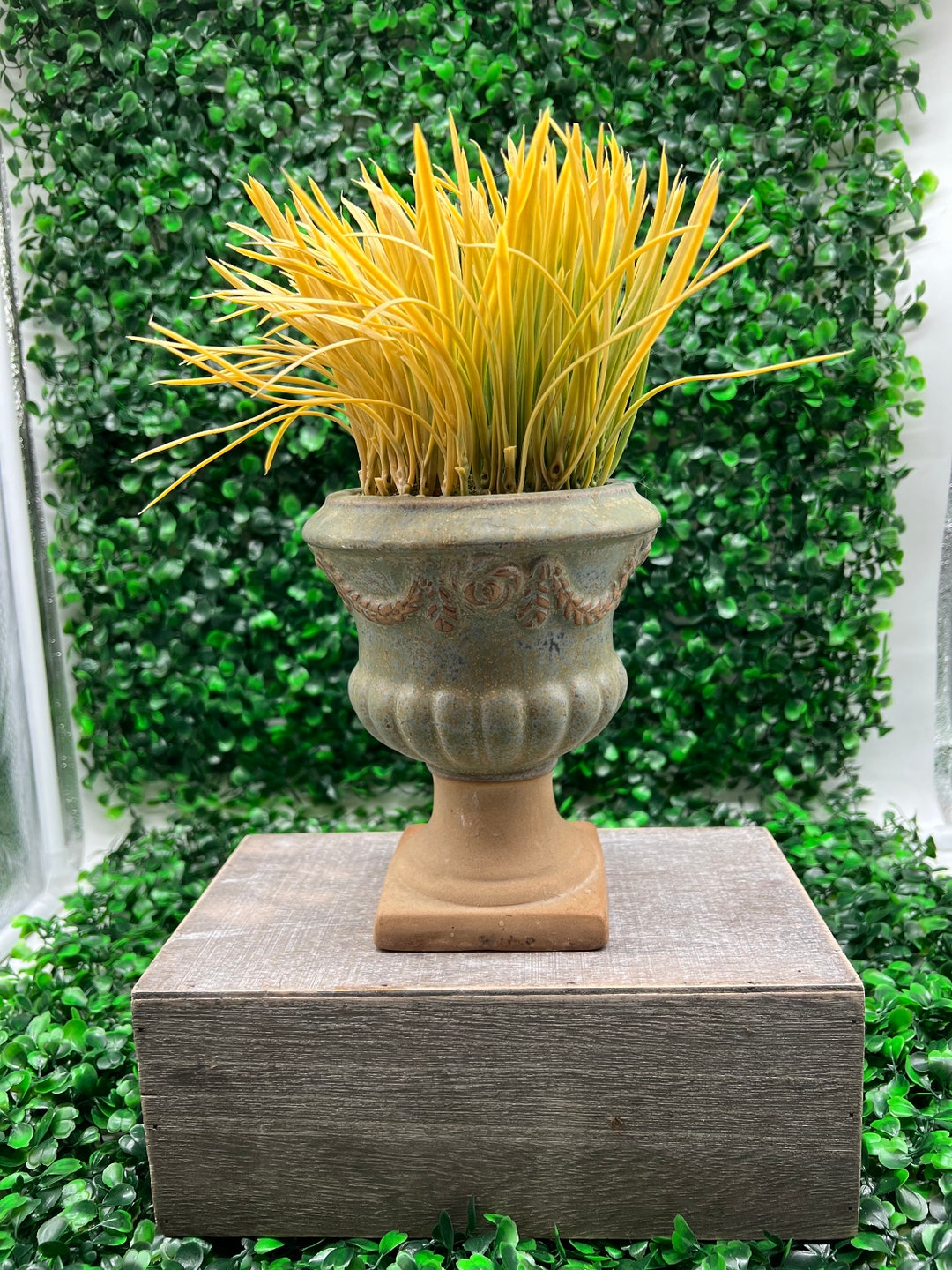 Faux Wheatgrass Greenery Vase - Etsy