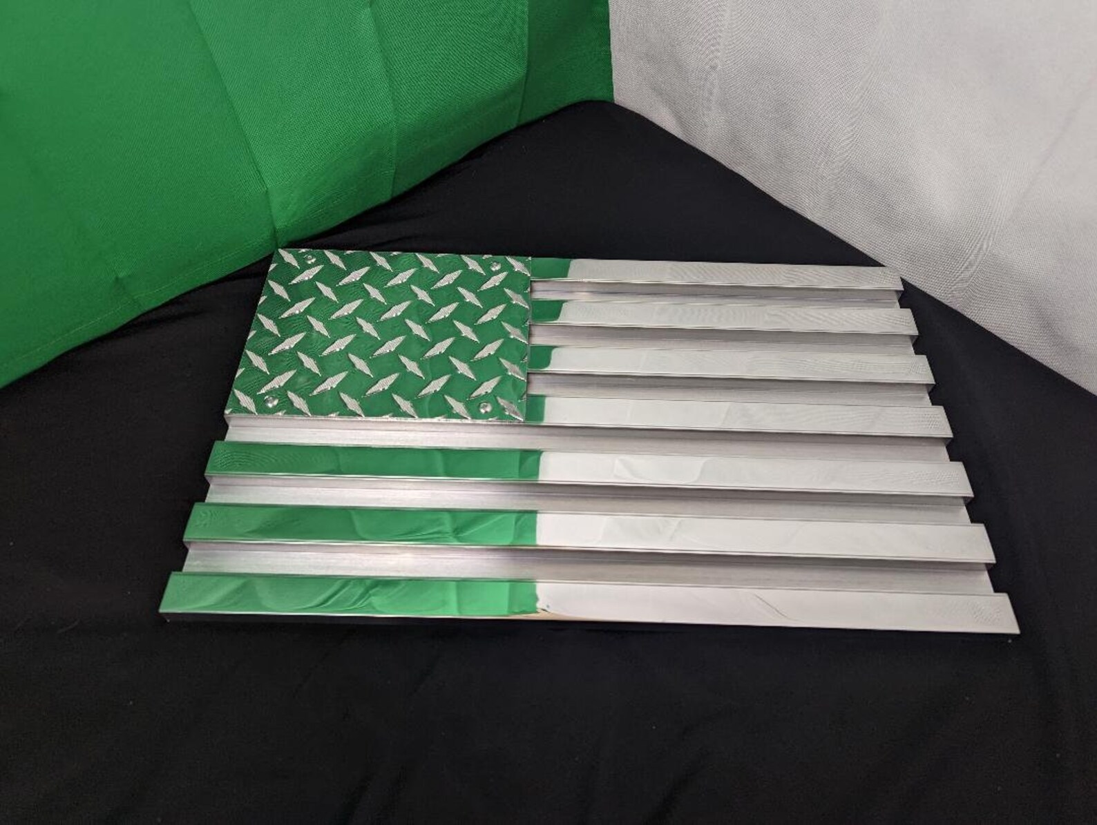 Aluminum American Flag Mirror Polished Aluminum Flag Thin Red Line Thin ...