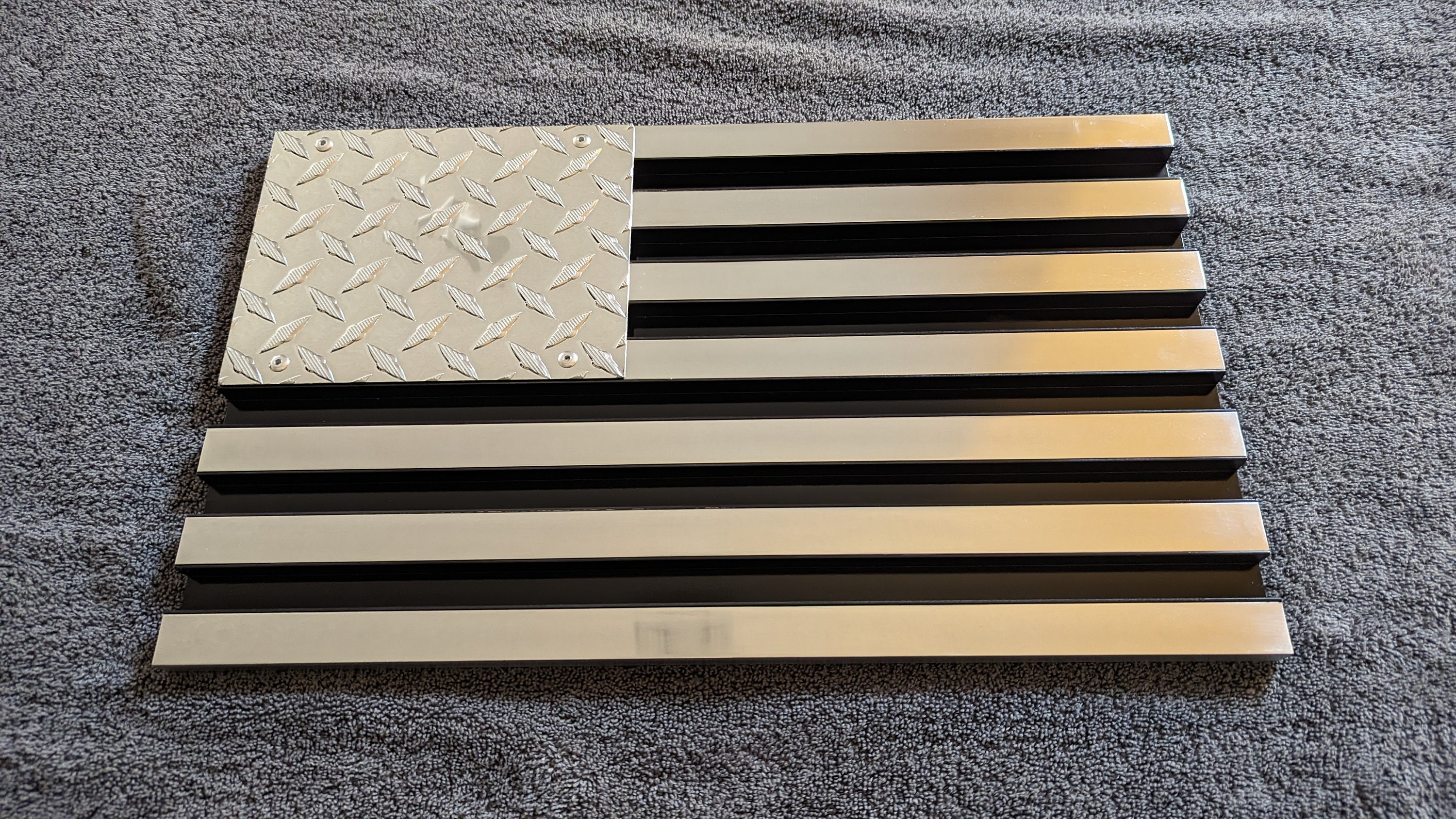 Aluminum Flag With Black Stripes High End Flag Metal USA Flag Semi ...