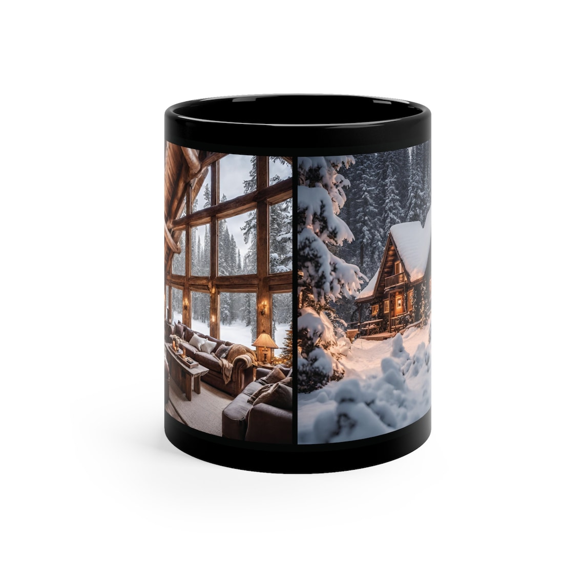 Cozy Winter Cabin Mug Log Cabin Coffee Cup Cabin Fireplace Coffee Mug ...