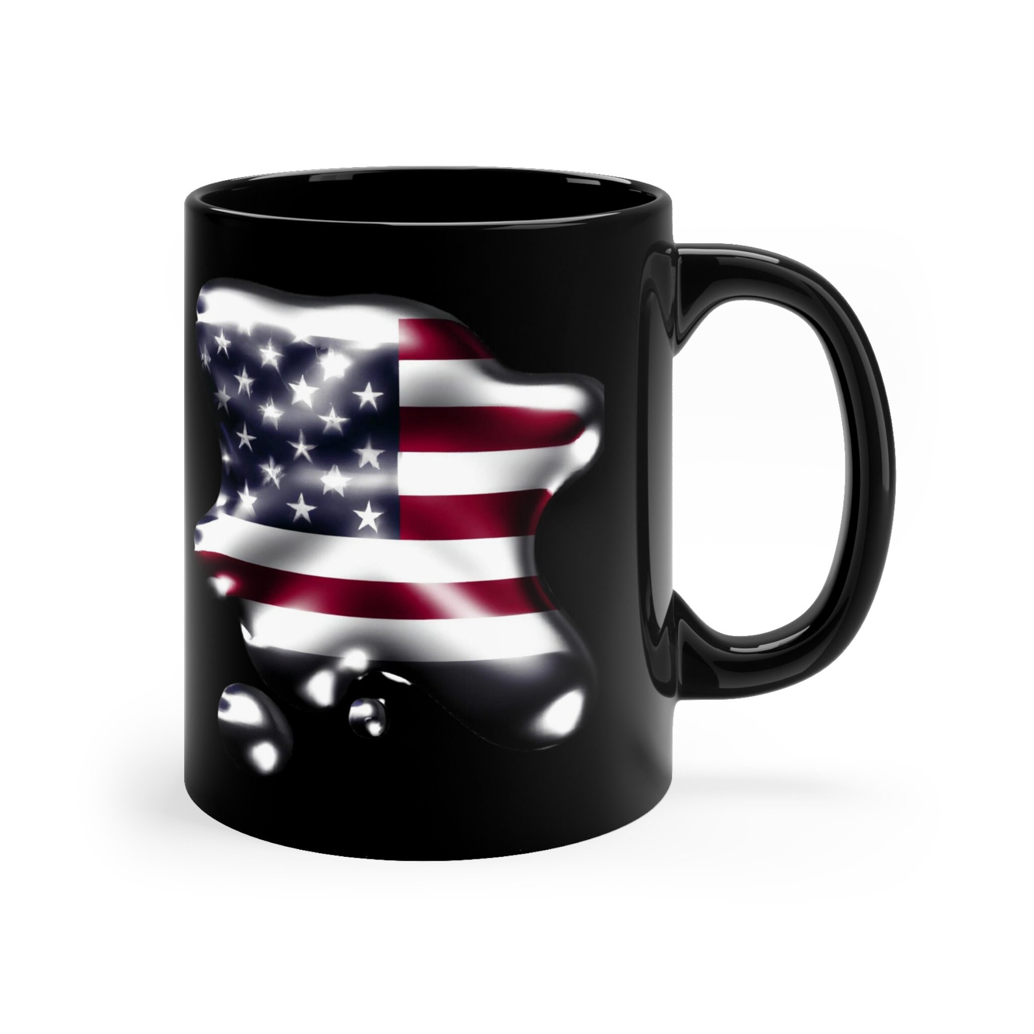 Liquid American Flag Black Mug USA Flag Unique Attractive Coffee Mug ...