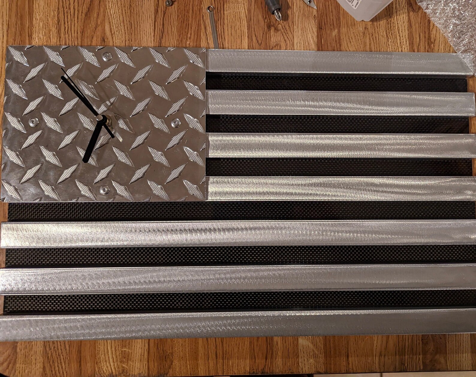 Aluminum American Flag Mirror Polished Aluminum Flag Thin Red Line Thin ...