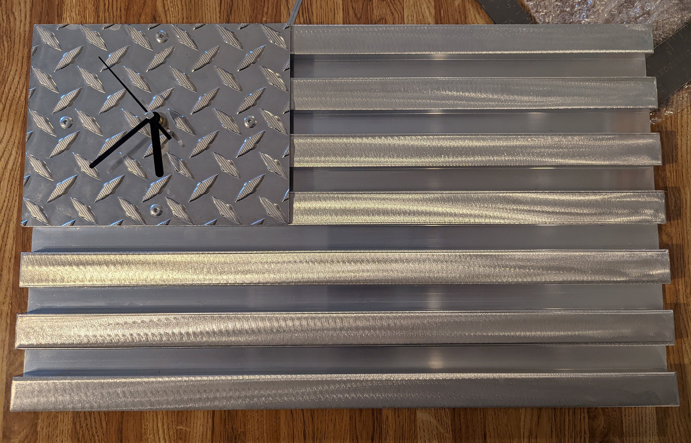 Aluminum American Flag Mirror Polished Aluminum Flag Thin Red Line Thin ...