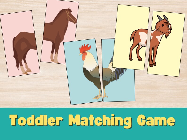 Toddler to Pre-k Farm Animal Matching Puzzle Game - Educational ...