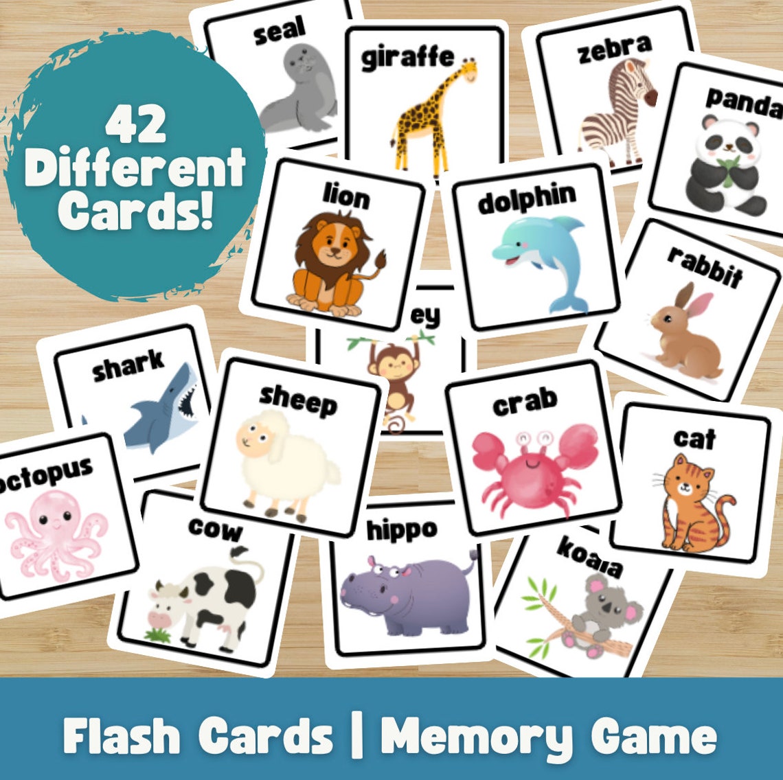 Animal Flashcards for Toddlers to Kindergarten - Digital Download ...
